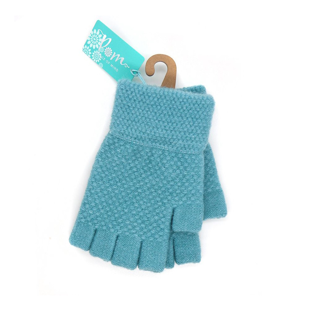 Aqua Blue Fingerless Gloves - Women's One Size | Cazaar