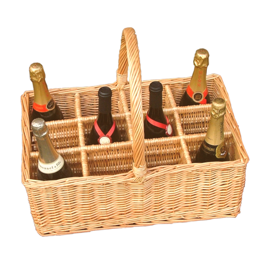 12 Bottle Wicker Basket | Cazaar