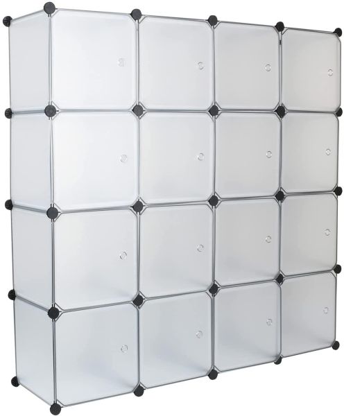 16 Cube Stackable Interlocking Storage Space Sav... | Cazaar