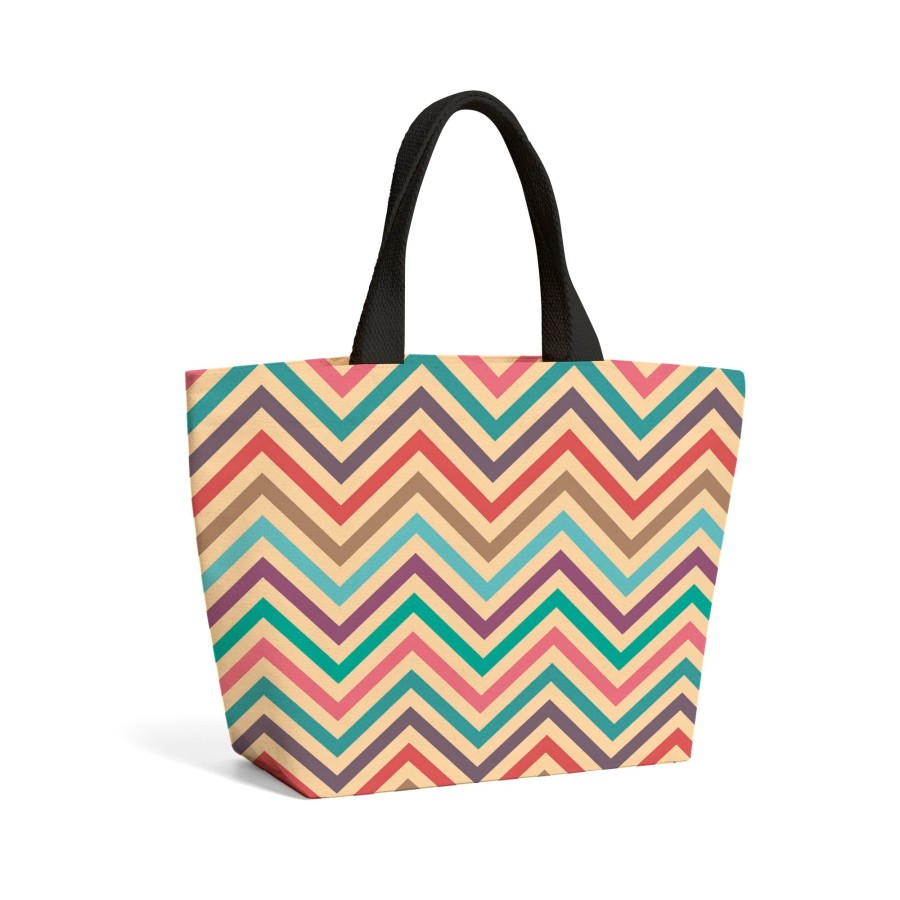 Vintage Colored Chevron Pattern Beach Shopper To... | Cazaar
