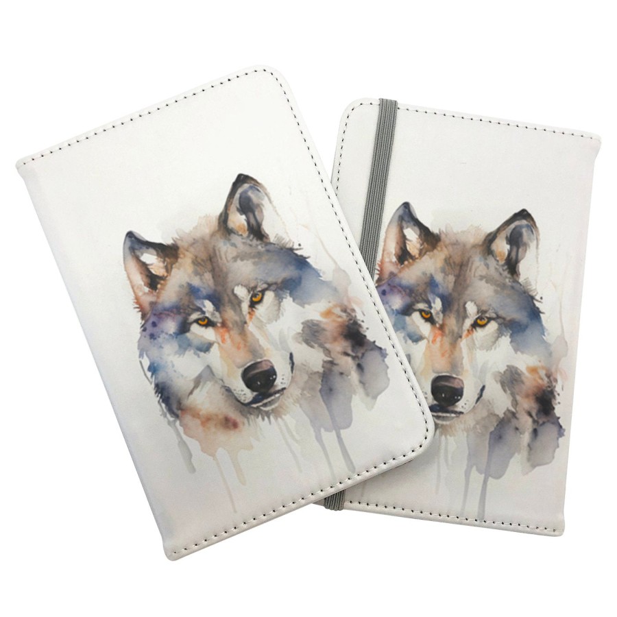 Wolf Watercolour Passport Cover | Cazaar