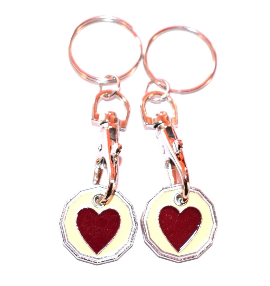 2 PACK BIG RED HEART ONE POUND COIN TOKEN KEYRIN... | Cazaar