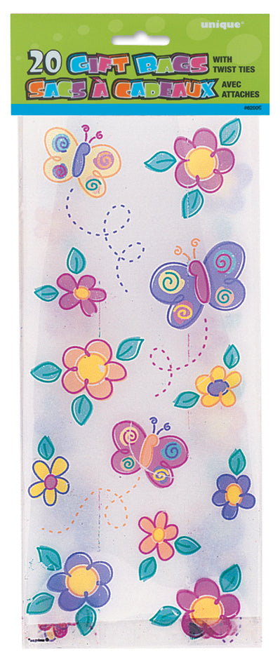 20 Flower Cellophane Gift Bags | Cazaar