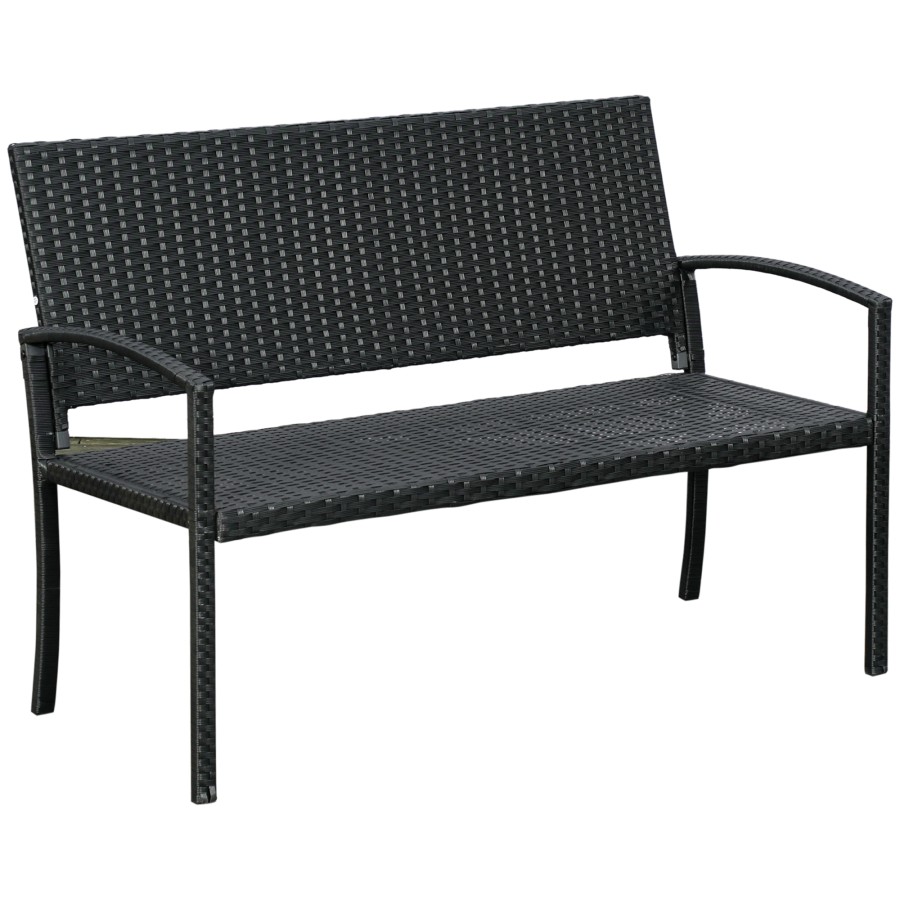 Outsunny Patio Rattan 2 Seater Garden Bench Wick... | Cazaar