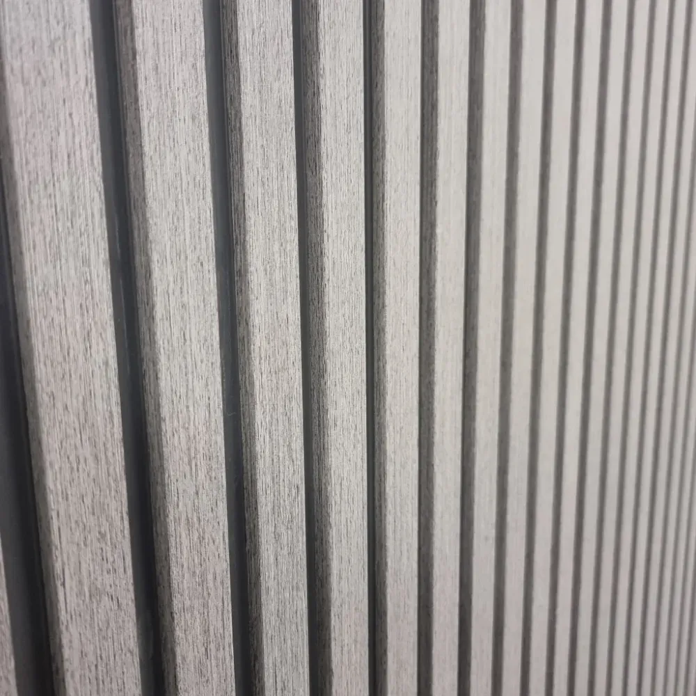Wood effect slatted wall panel in ash grey | Cazaar