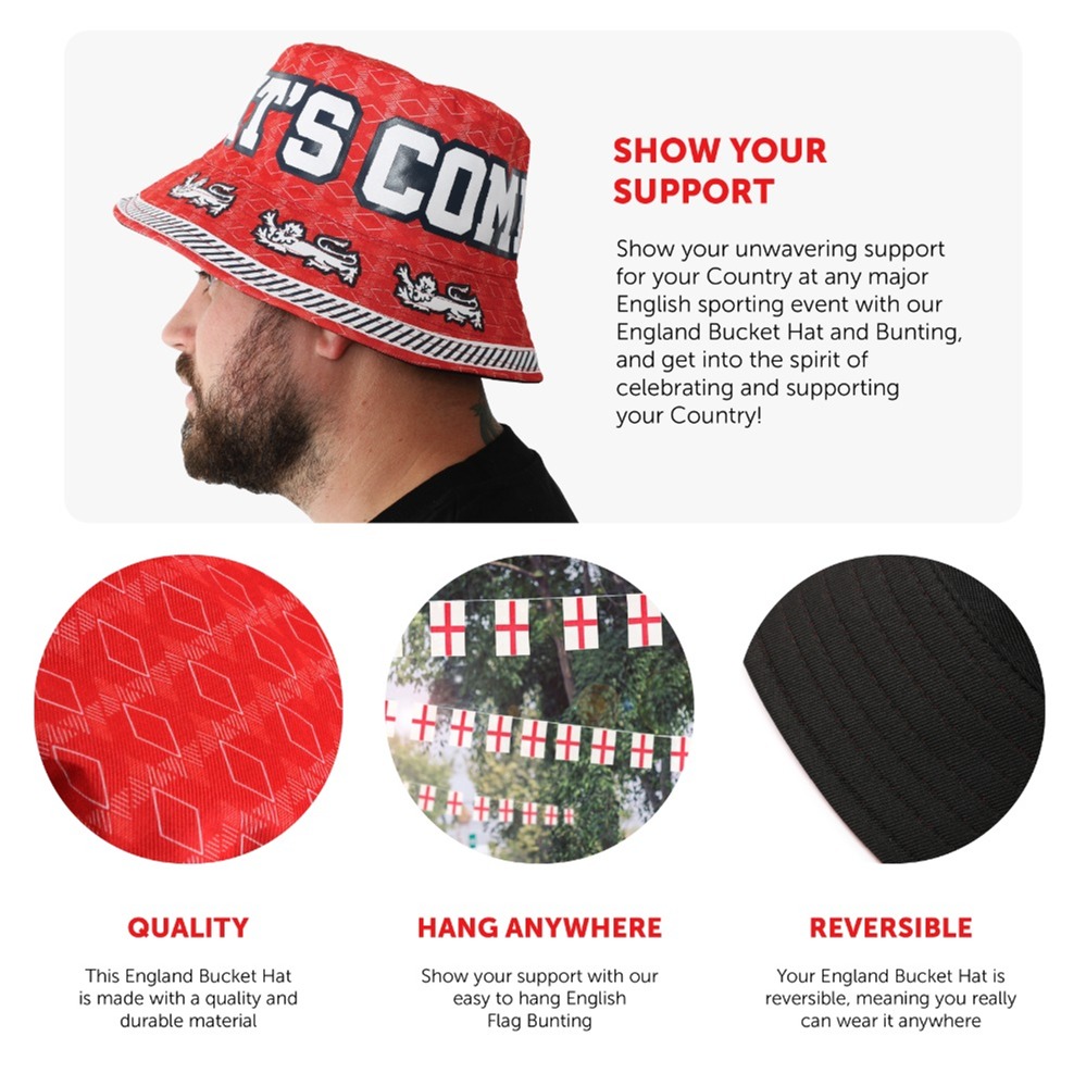 England Supporters Set - Bucket Hat & Bunting | Cazaar