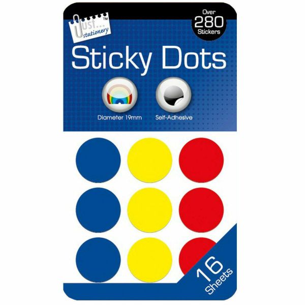 288x Multi Coloured 19mm Self Adhesive Sticky Dots | Cazaar