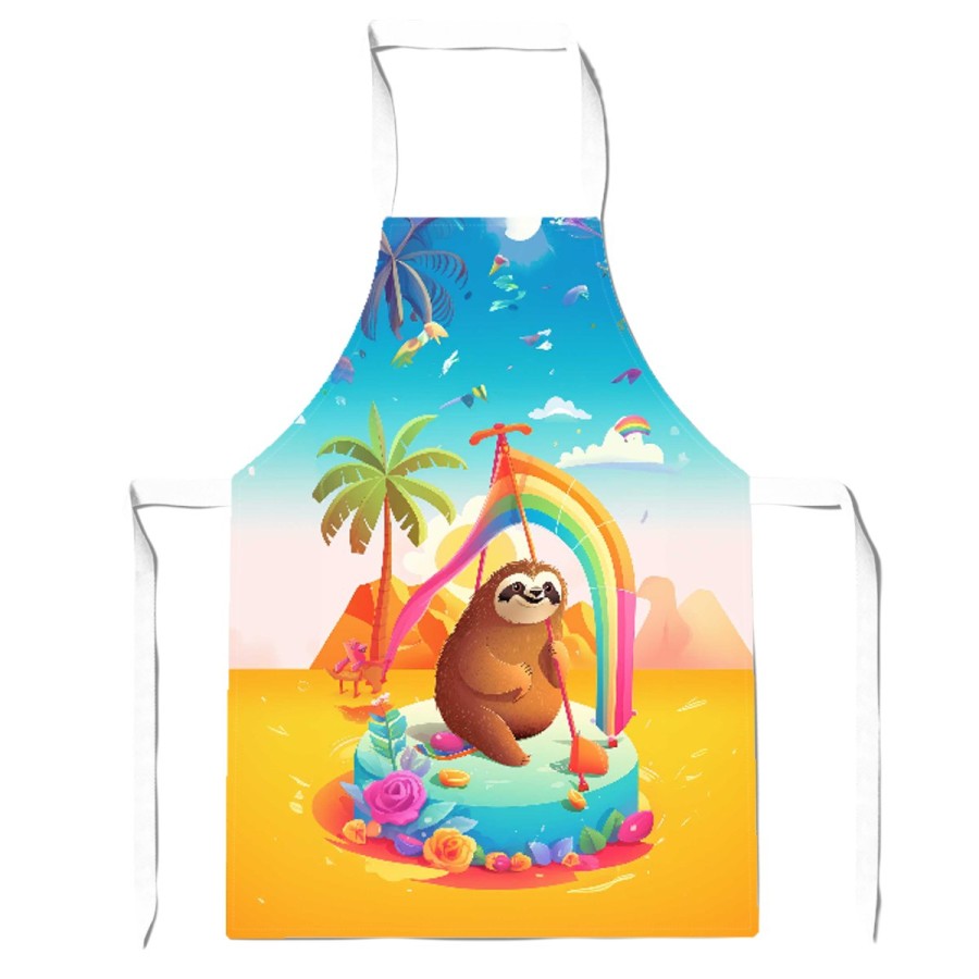 Sloth On A Beach Holiday Apron | Cazaar