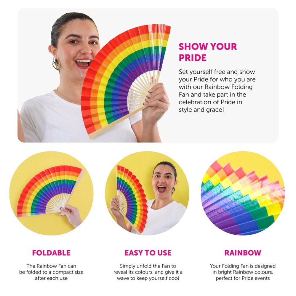 Rainbow Pride Fan for Celebration & Decor | Cazaar