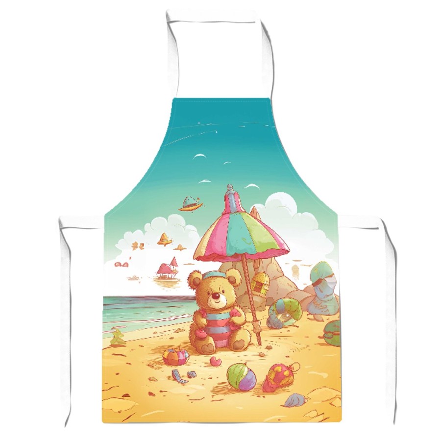 Teddy Bead On A Beach Holiday Apron | Cazaar