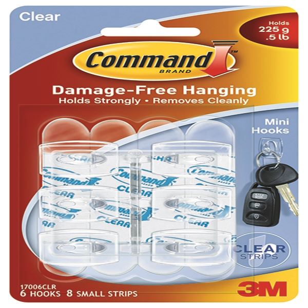 3M Command Mini Clr Hooks/Clear Stps - 3M34693 | Cazaar
