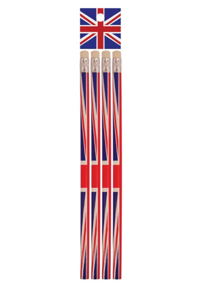 4 Union Jack Pencils - Fun British Pencils | Cazaar