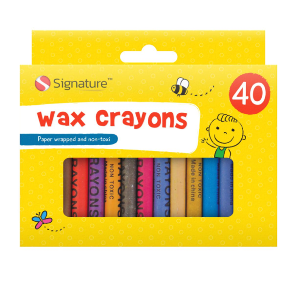 40 Wax Crayons Set Assorted Non-Toxic Colours Ch... | Cazaar