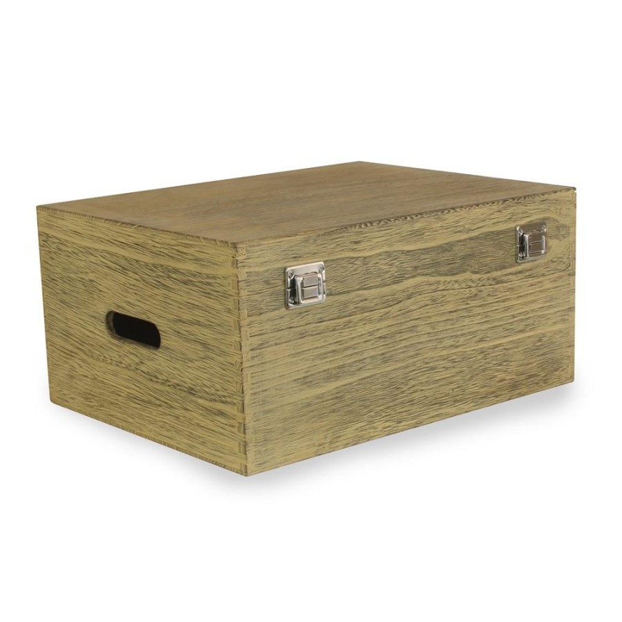 40cm Oak Effect Wooden Box | Cazaar