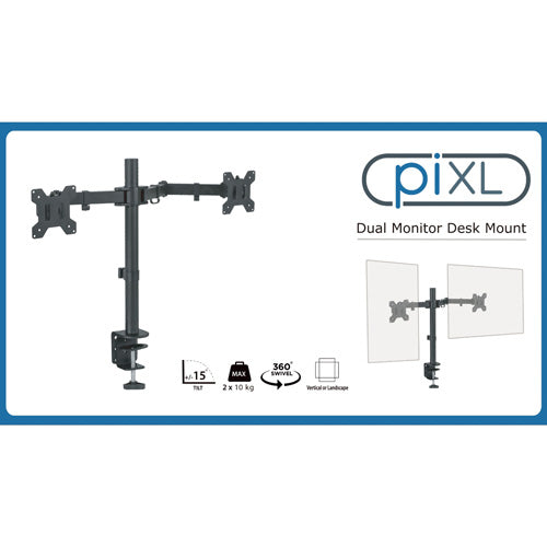 piXL Double Monitor Arm Desk Mount | Cazaar