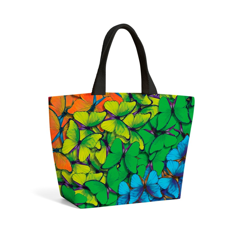 Multicoloured Butterflies Beach Shopper Tote Bag | Cazaar