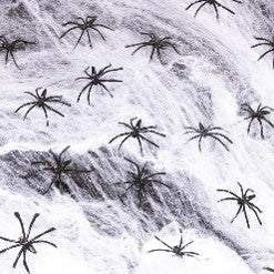 50 GRAM WHITE SPIDERS WEB WITH 10 SPIDERS | Cazaar
