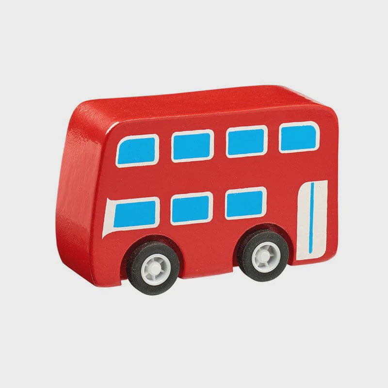 Mini double decker bus - wooden push along toy v... | Cazaar