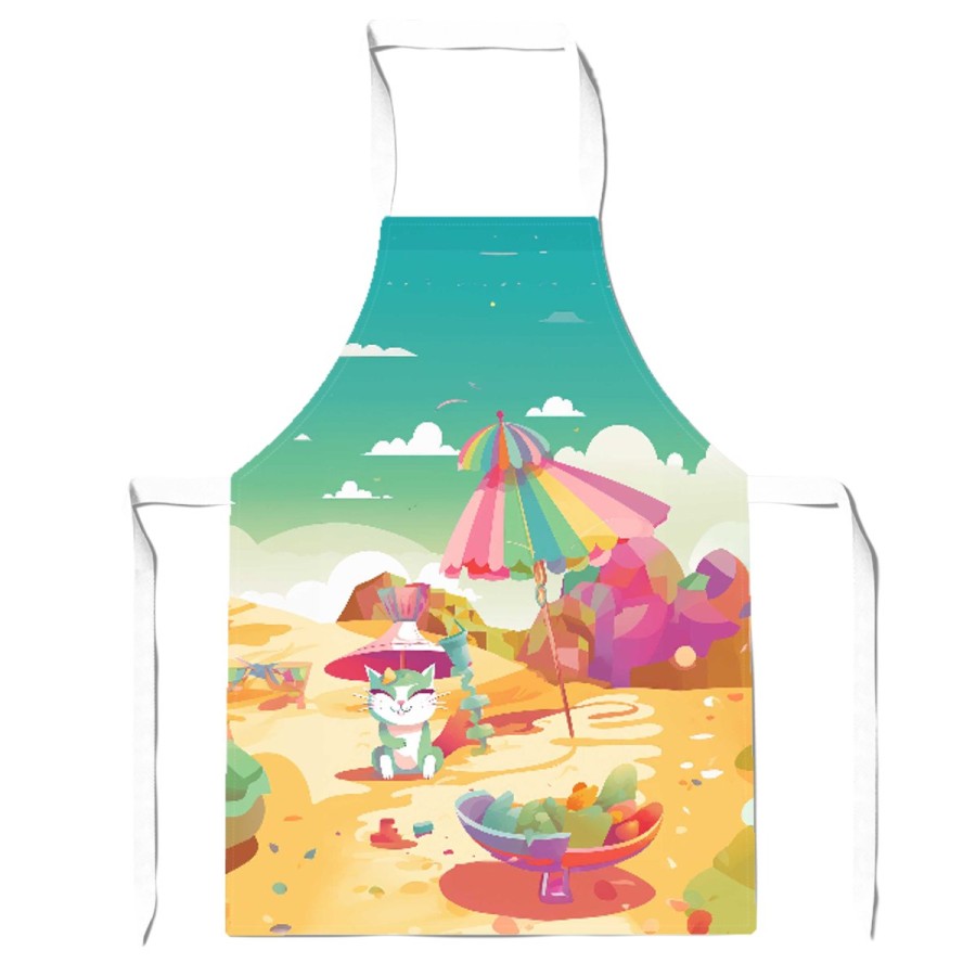 Kitten On A Beach Holiday Apron | Cazaar