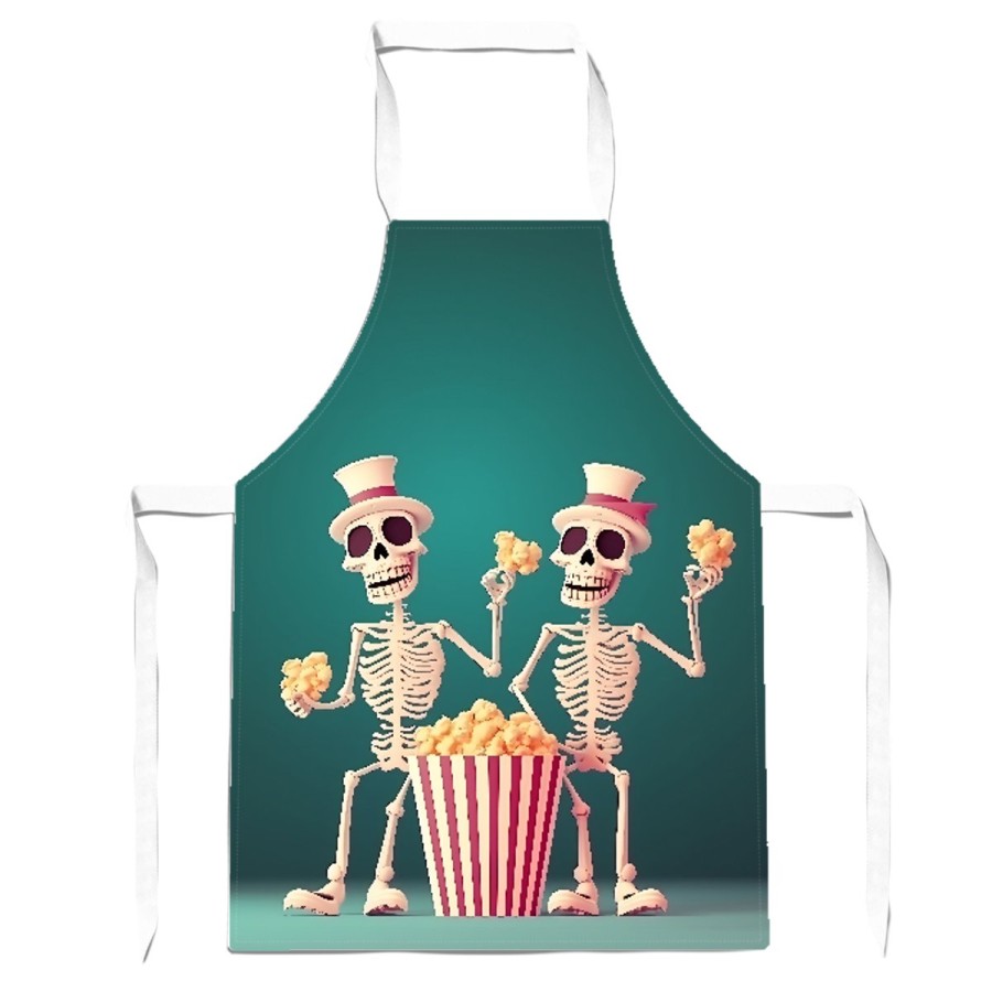 Skeletons With Popcorn Apron | Cazaar