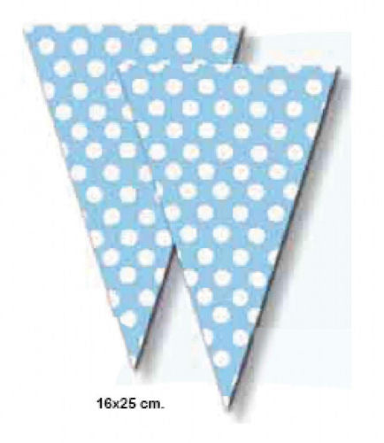 6 Blue Polka Dot Sweet Cones | Cazaar