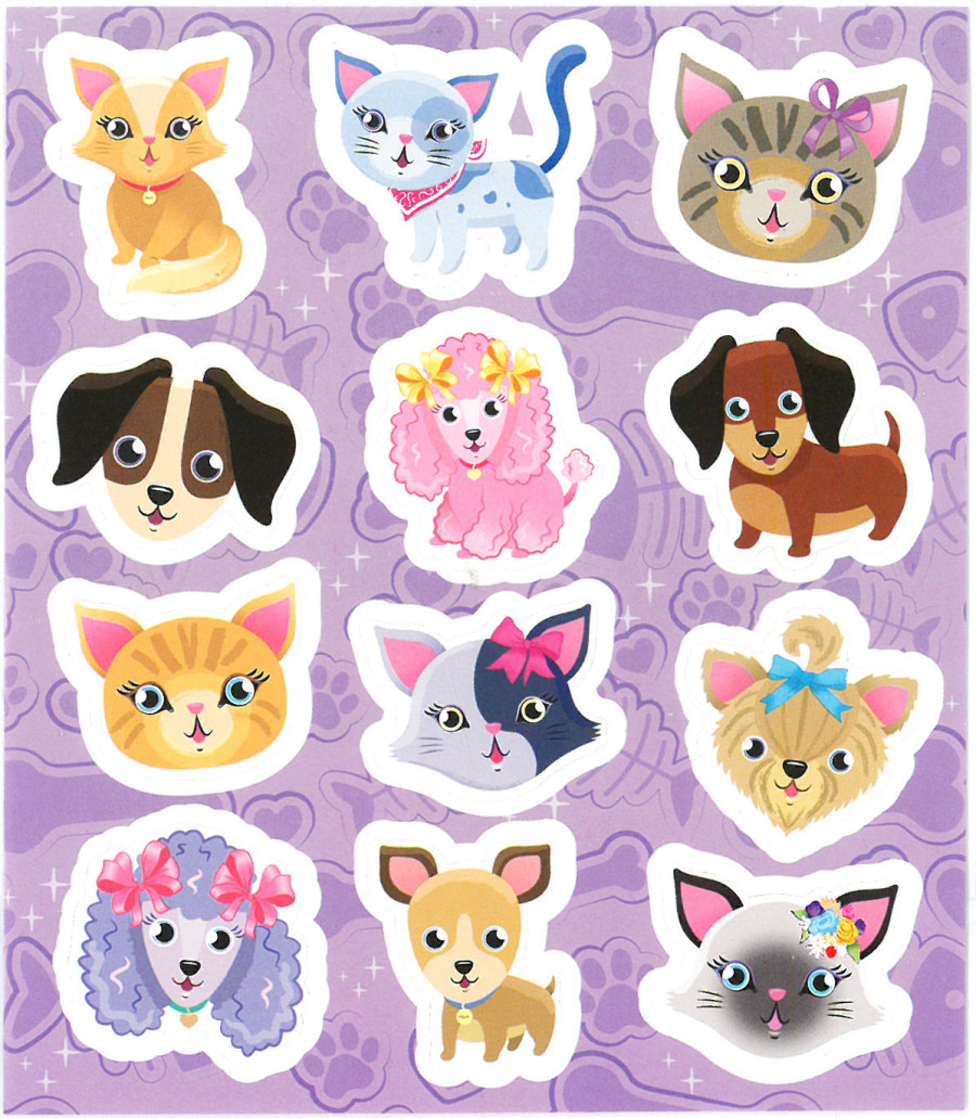 6 Cats & Dogs Sticker Sheets | Cazaar