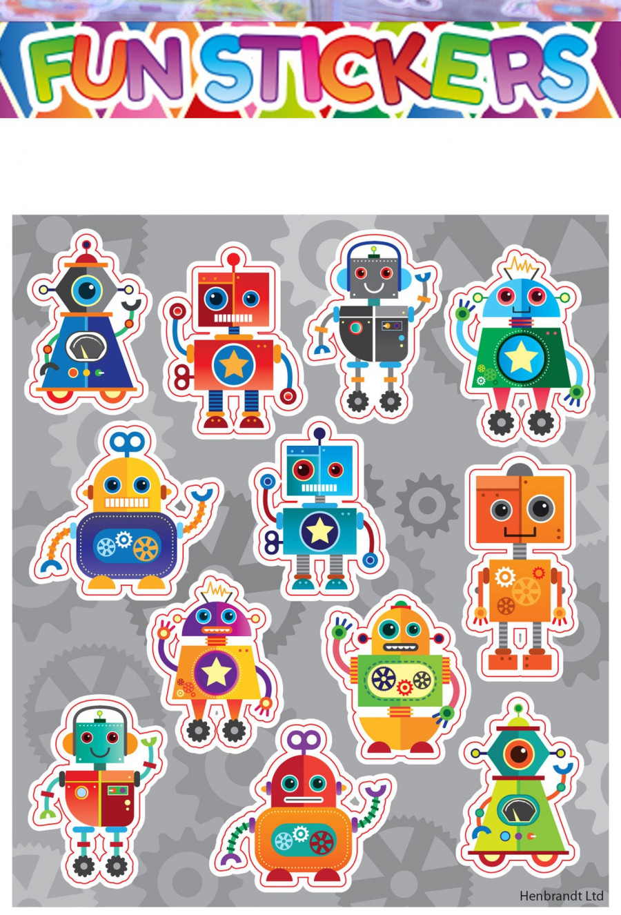6 Robot Sticker Sheets | Cazaar