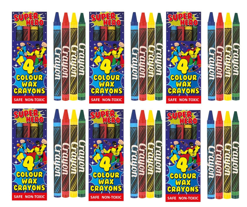 6 Super Hero Wax Crayons | Cazaar