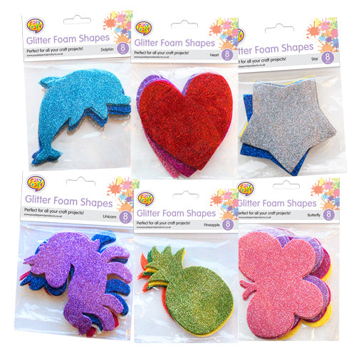 8 Glitter Foam Shapes | Cazaar