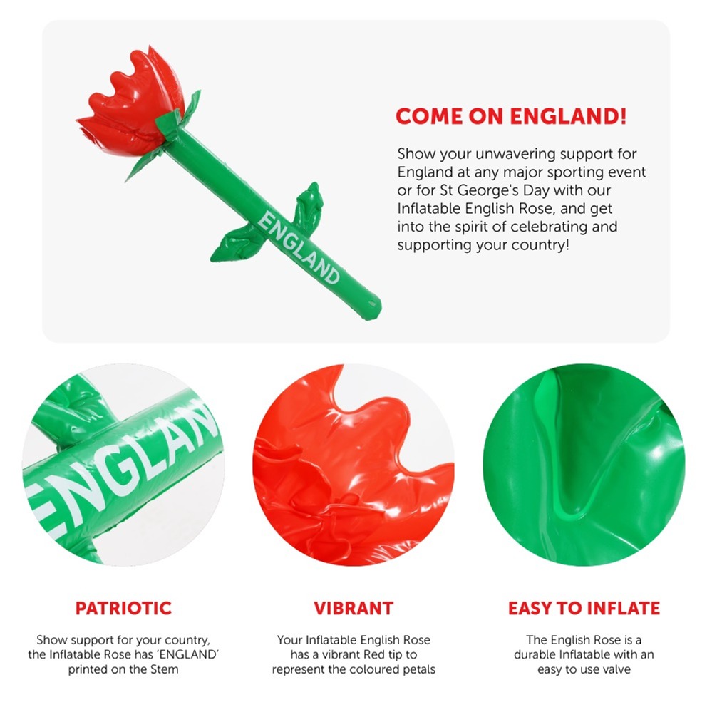 Red Inflatable England Rose Flower Six Nations R... | Cazaar