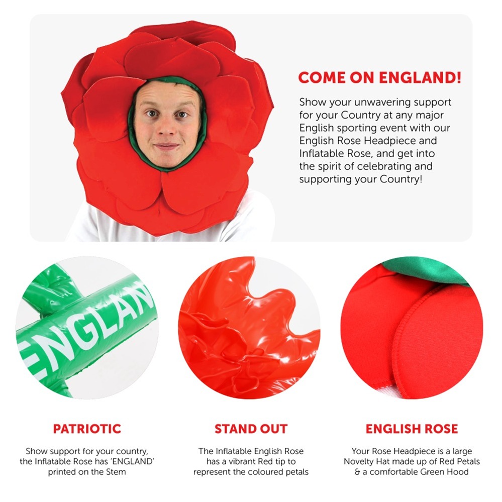 Red Inflatable English Rose & Hat Set | Cazaar