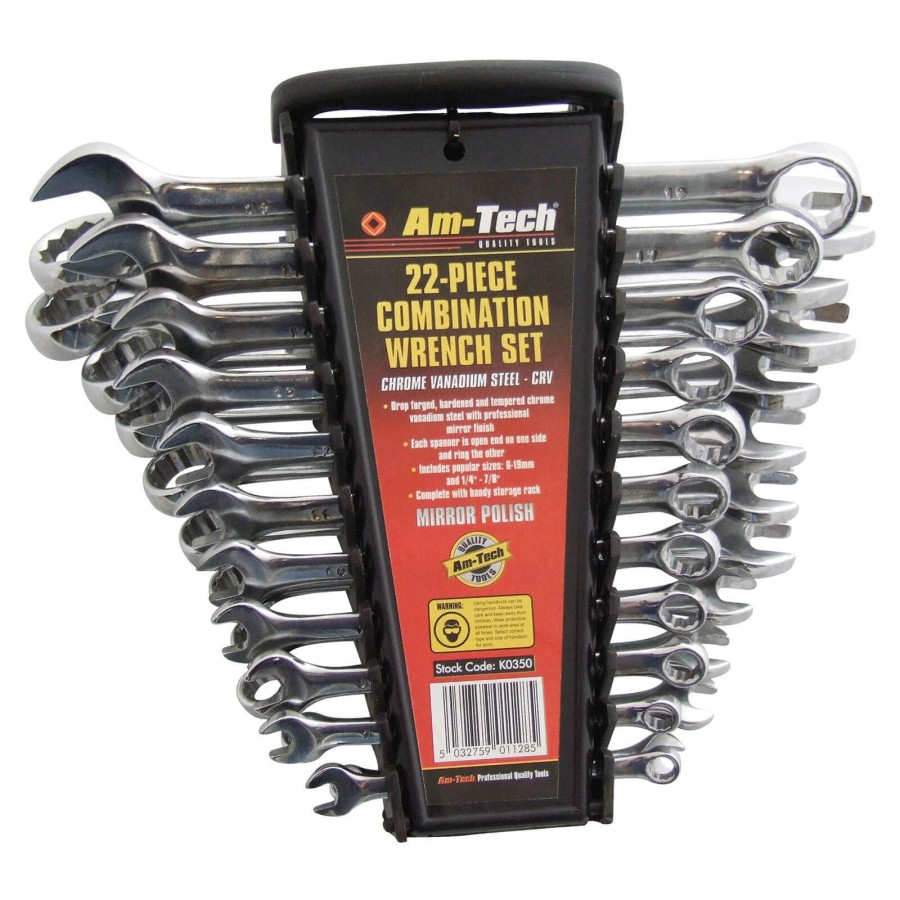 Amtech 22pc Combination Chrome Vanadium Spanner Set | Cazaar
