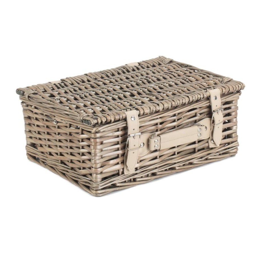 Antique Wash Split Willow Wicker Picnic Basket | Cazaar