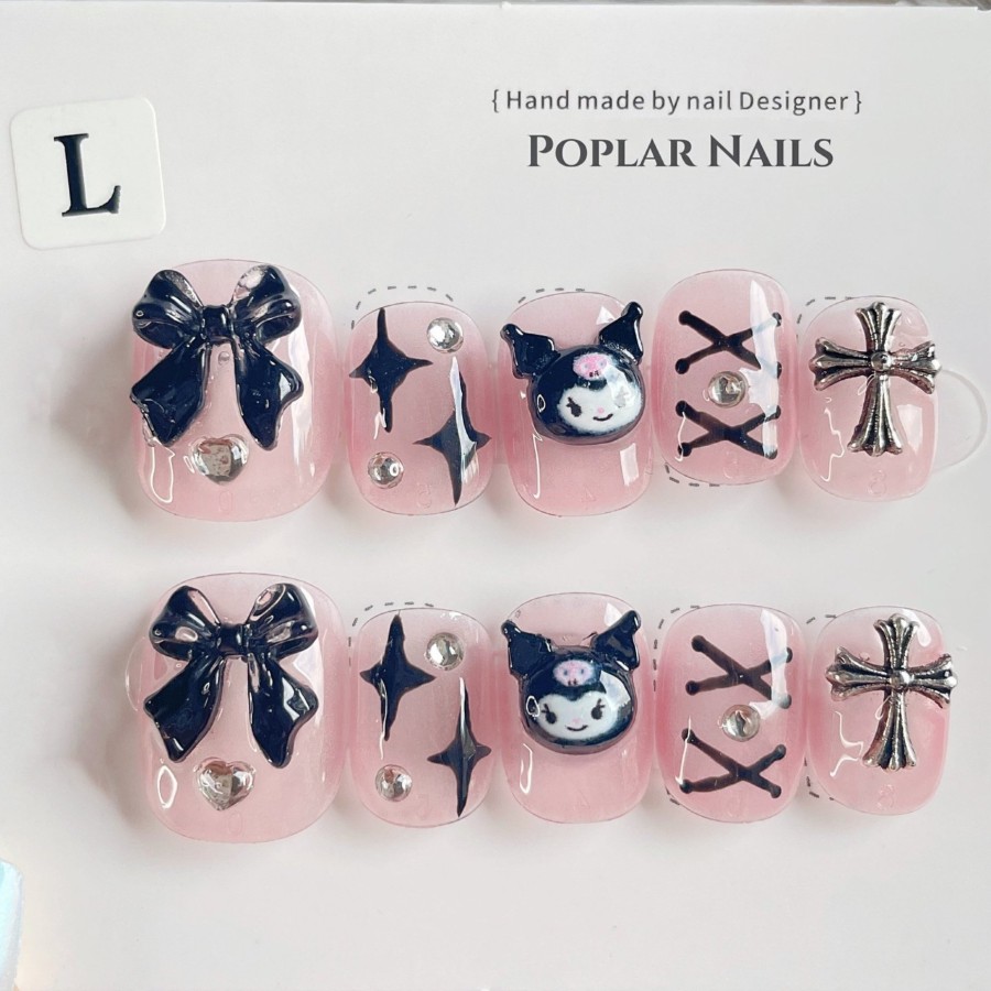 B051 Pink Kuromi Press-on Nails | Cazaar
