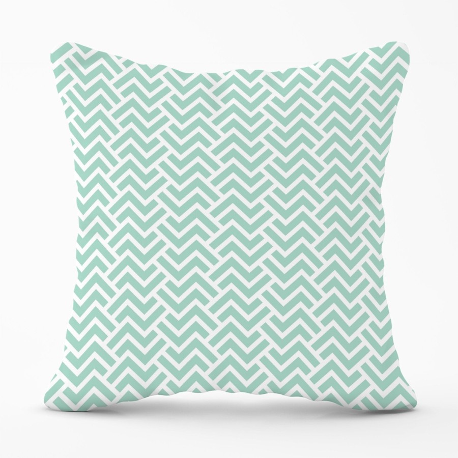 Green Geometric Pattern Outdoor Cushion | Cazaar