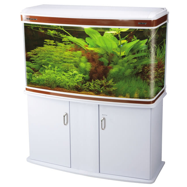 BOYU Aquarium Fish Bow Front Tank & Cabinet 108c... | Cazaar