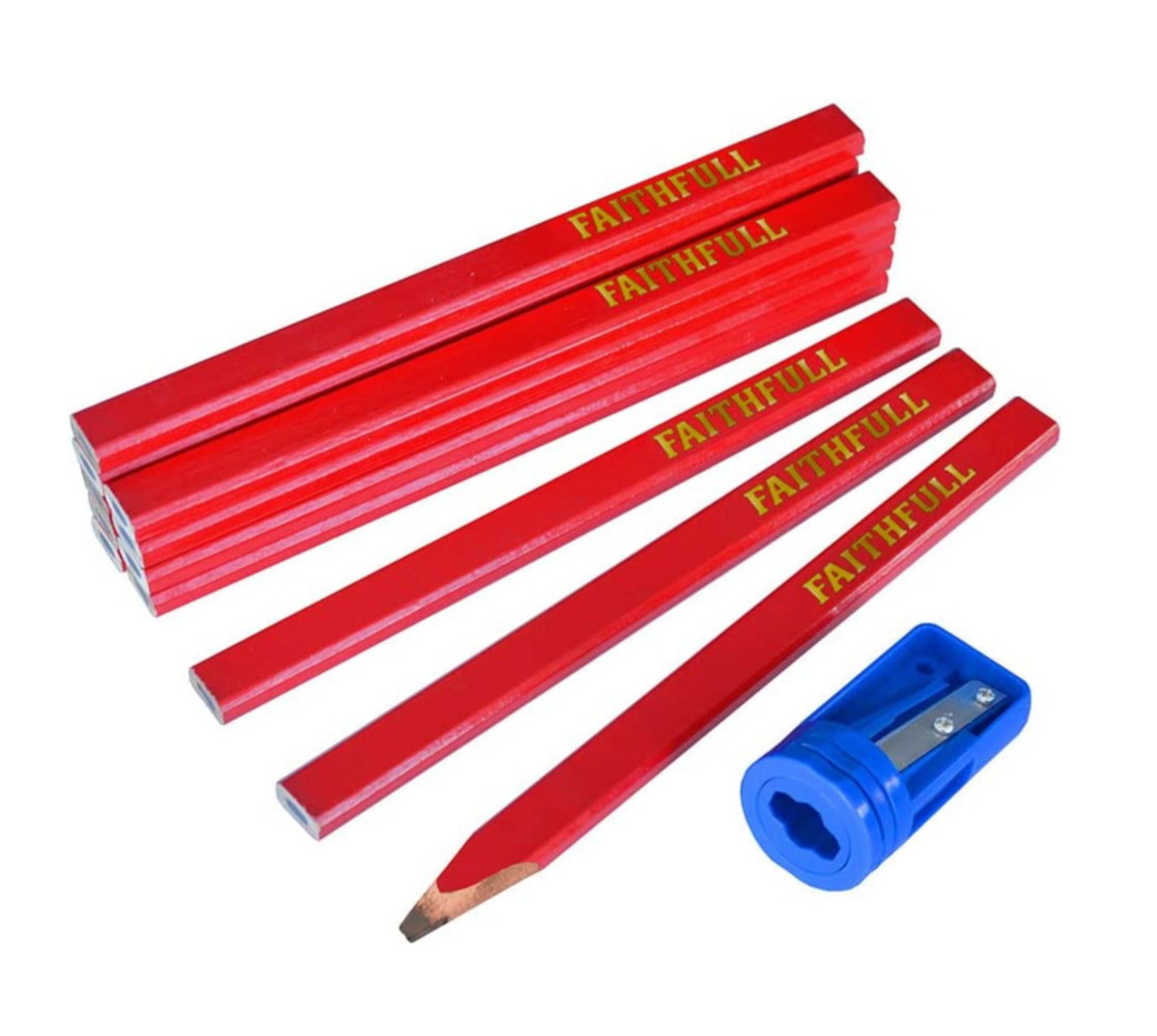 Carpenter's Pencils Tube & Sharpener FAICPR12S | Cazaar