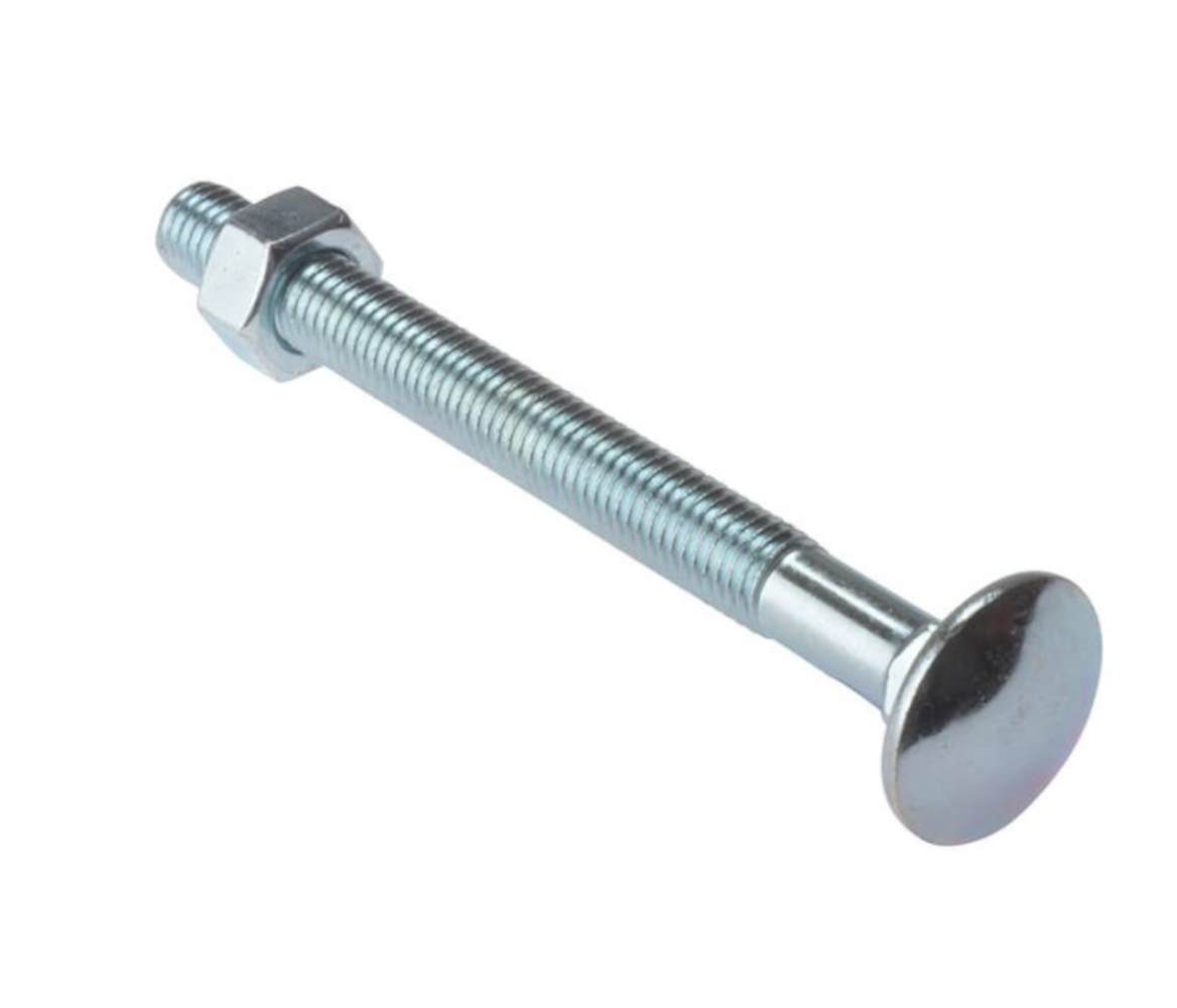 Carriage Bolt & Nut ZP M8 x 100mm Bag 10 FORCB8100G | Cazaar