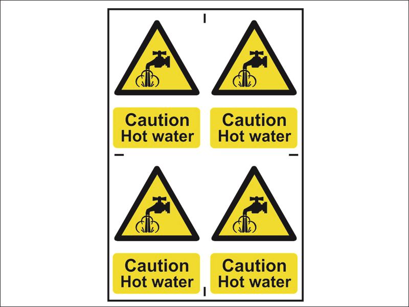 Caution Hot Water - PVC 200 x 300mm SCA1309 | Cazaar