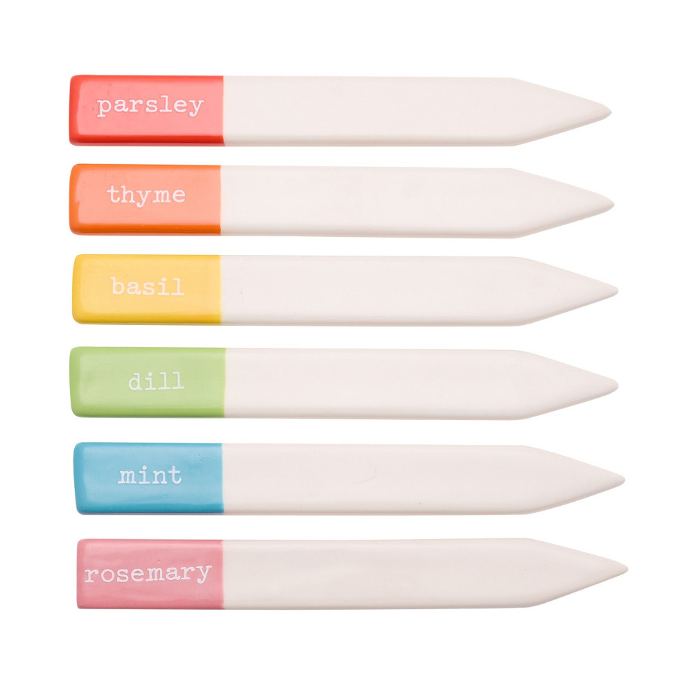 6 Ceramic Herb Labelled Sticks | Cazaar