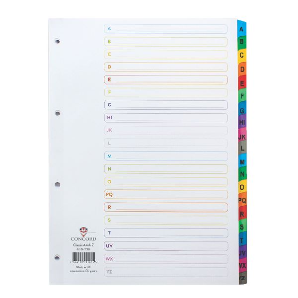 Concord M/Colour Dividers A-Z Cs21 - JTCS21 | Cazaar