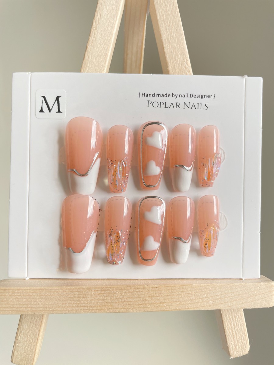 D016 Orange French False Nails | Cazaar