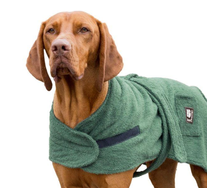 Danish Design Dog Robe Towelling Green 60cm - 35369 | Cazaar