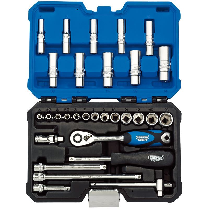 Draper 1/4" SQ DR Metric Socket Set - 30 Piece Set | Cazaar