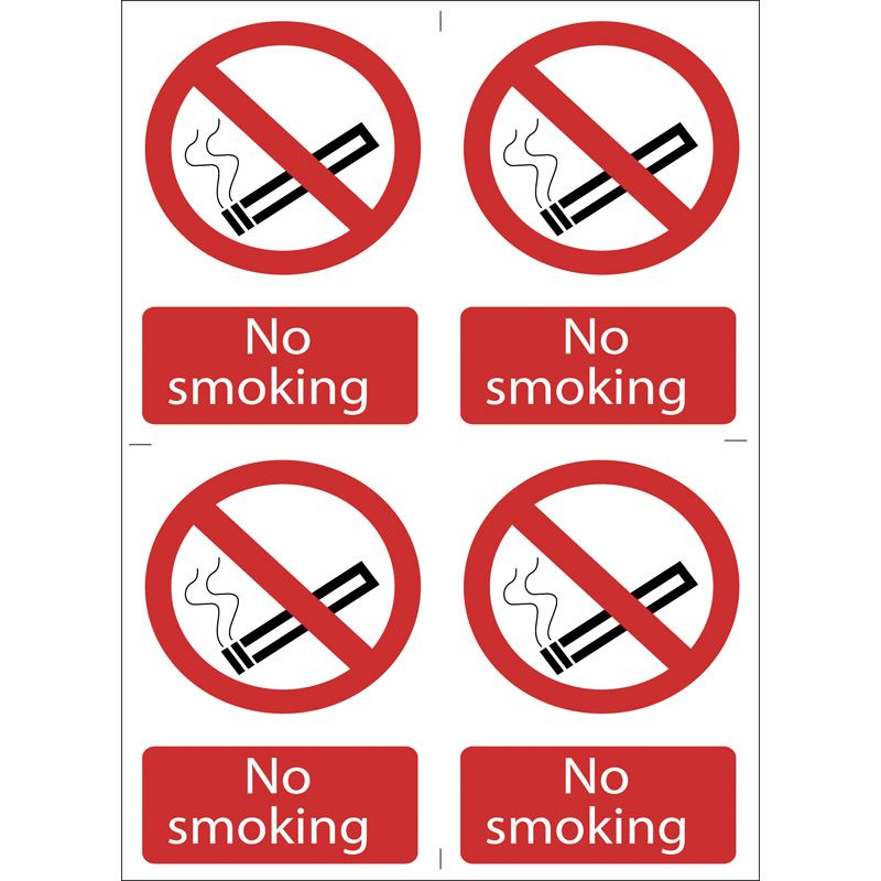 Draper No Smoking Prohibition Sign 4 Pack | Cazaar