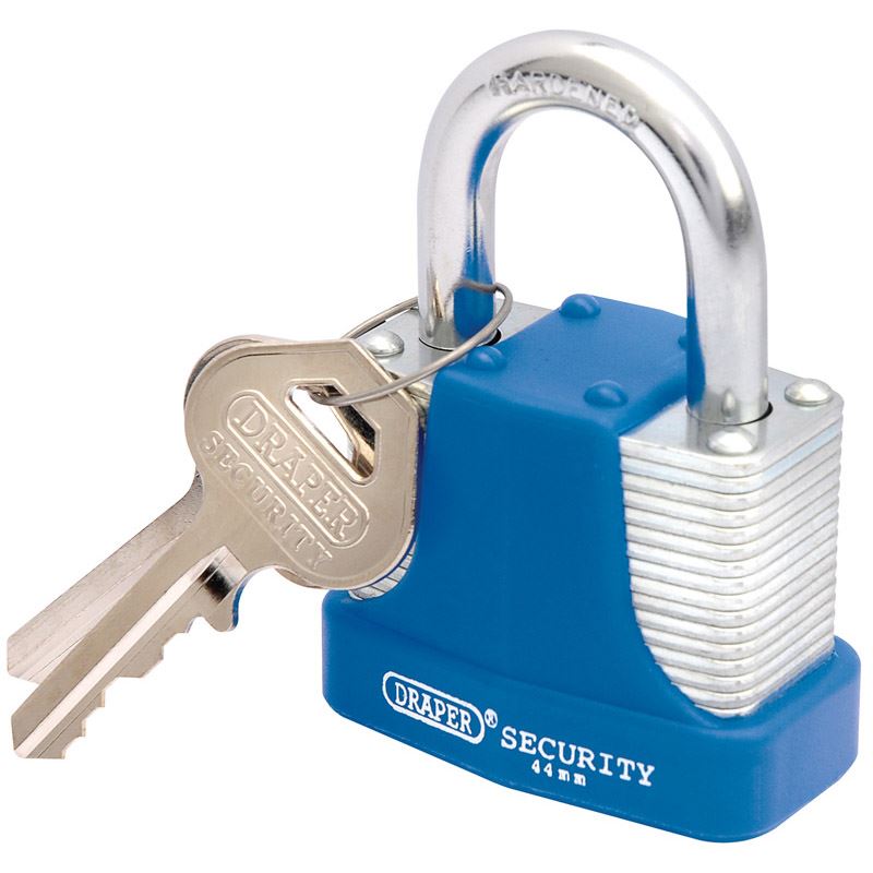 Draper 44mm Laminated Steel Padlock and 2 Keys w... | Cazaar