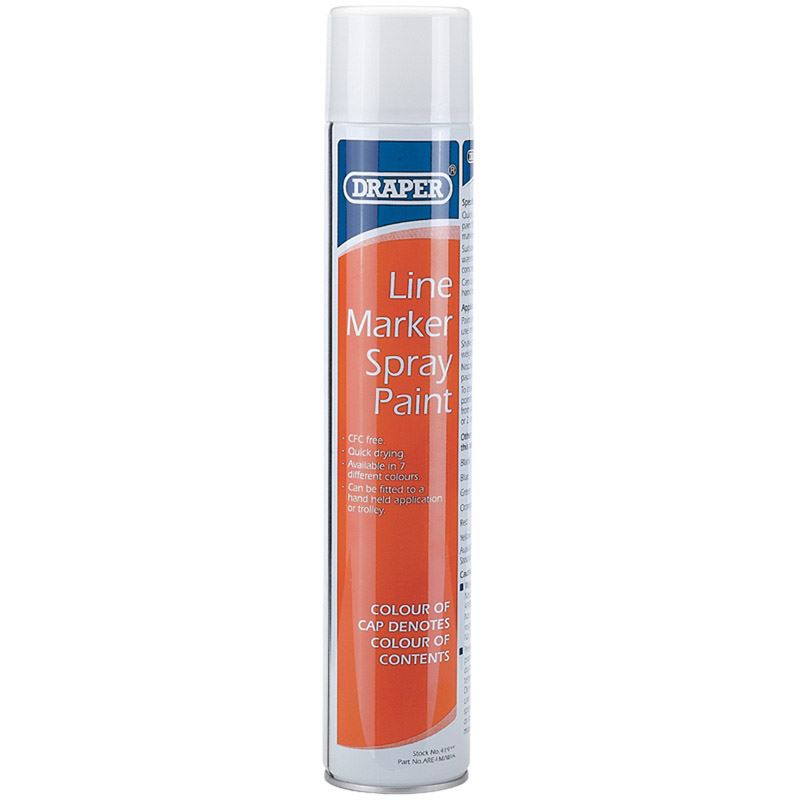 Draper 750ml White Line Marker Spray Paint (41915) | Cazaar