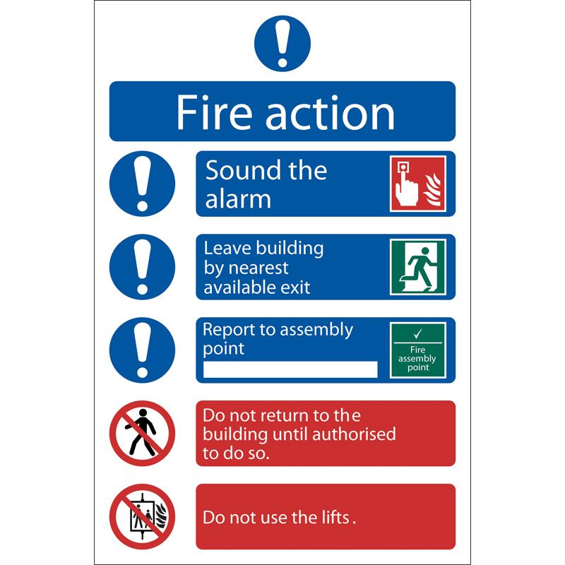 Draper Fire Action Procedure Mandatory Sign 72156 | Cazaar