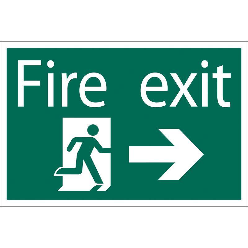 Draper Fire Exit Arrow Right Safety Sign | Cazaar
