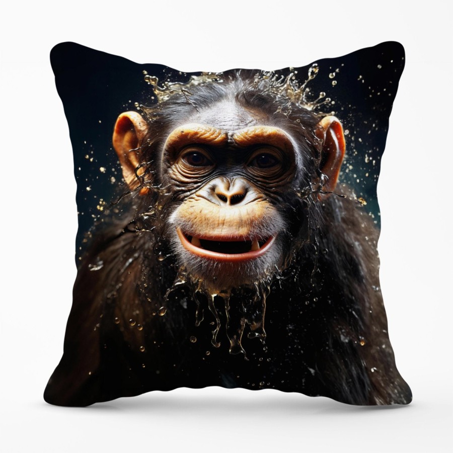 Realistic Monkey Face Splashart Outdoor Cushion | Cazaar
